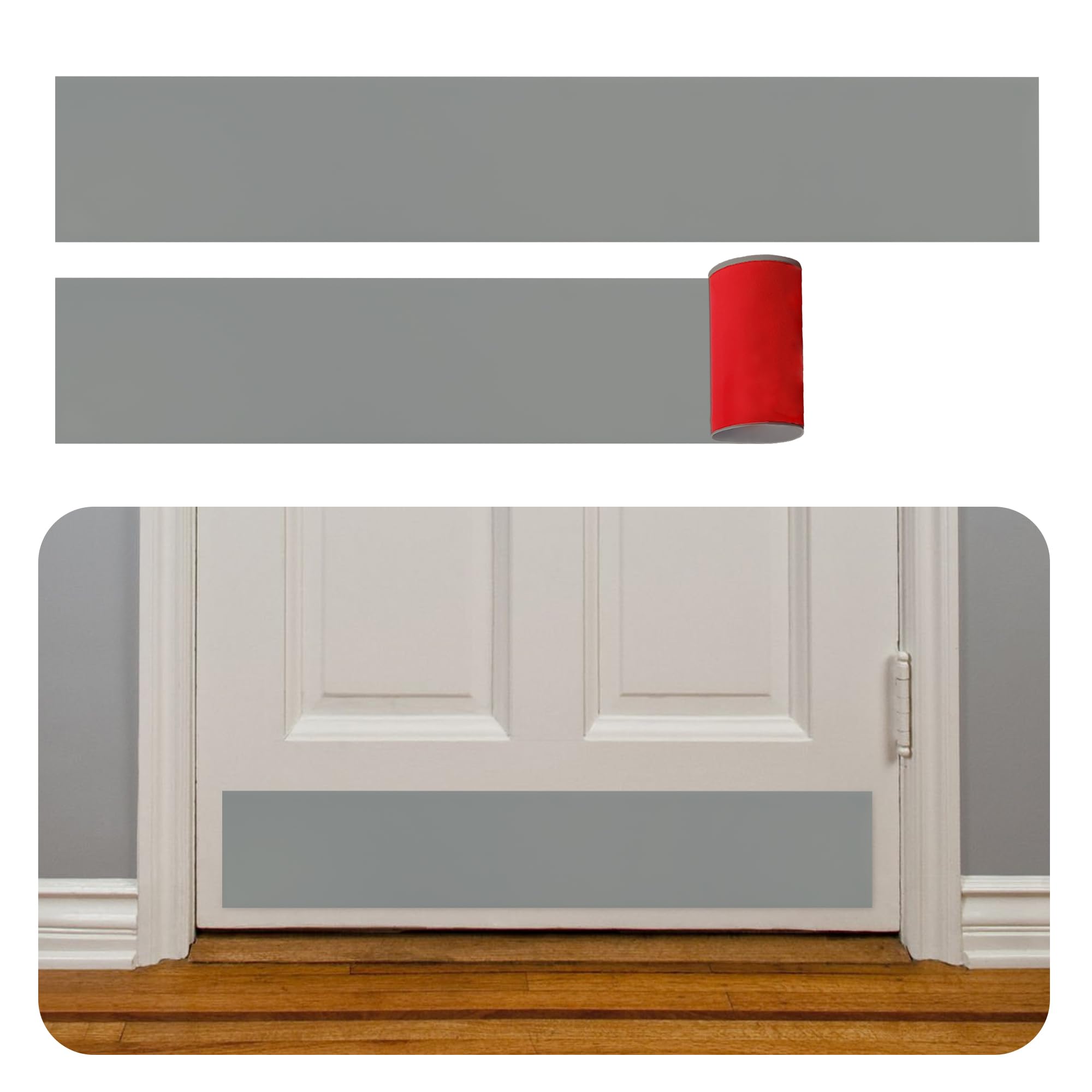 Rubber Bond Kick Plates (2 Pack) 6" x 33" - Effortless Peel & Stick ...