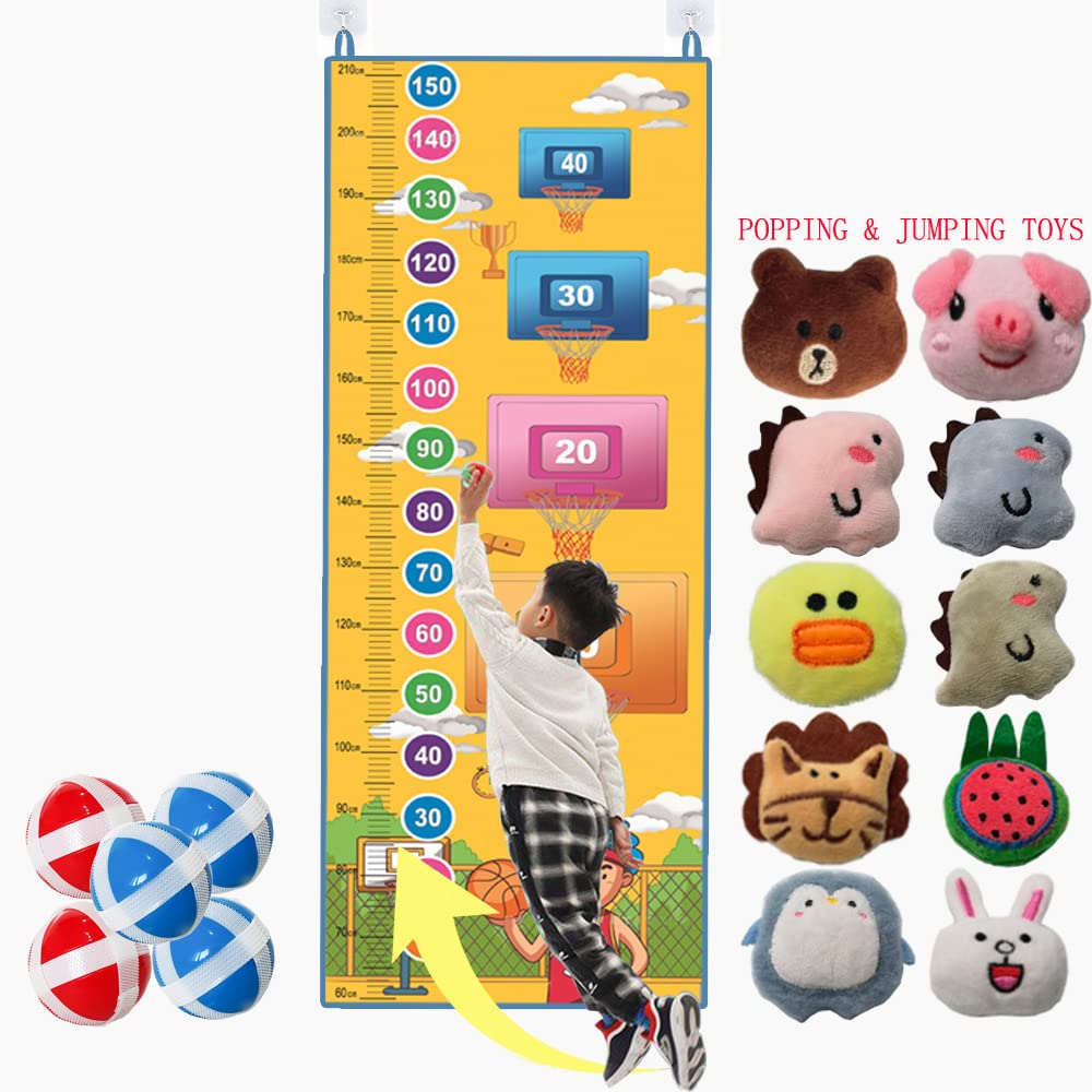 Boys Popping & Jumping Toys Growth Chart Ruler for Kids Dart Board Game ...