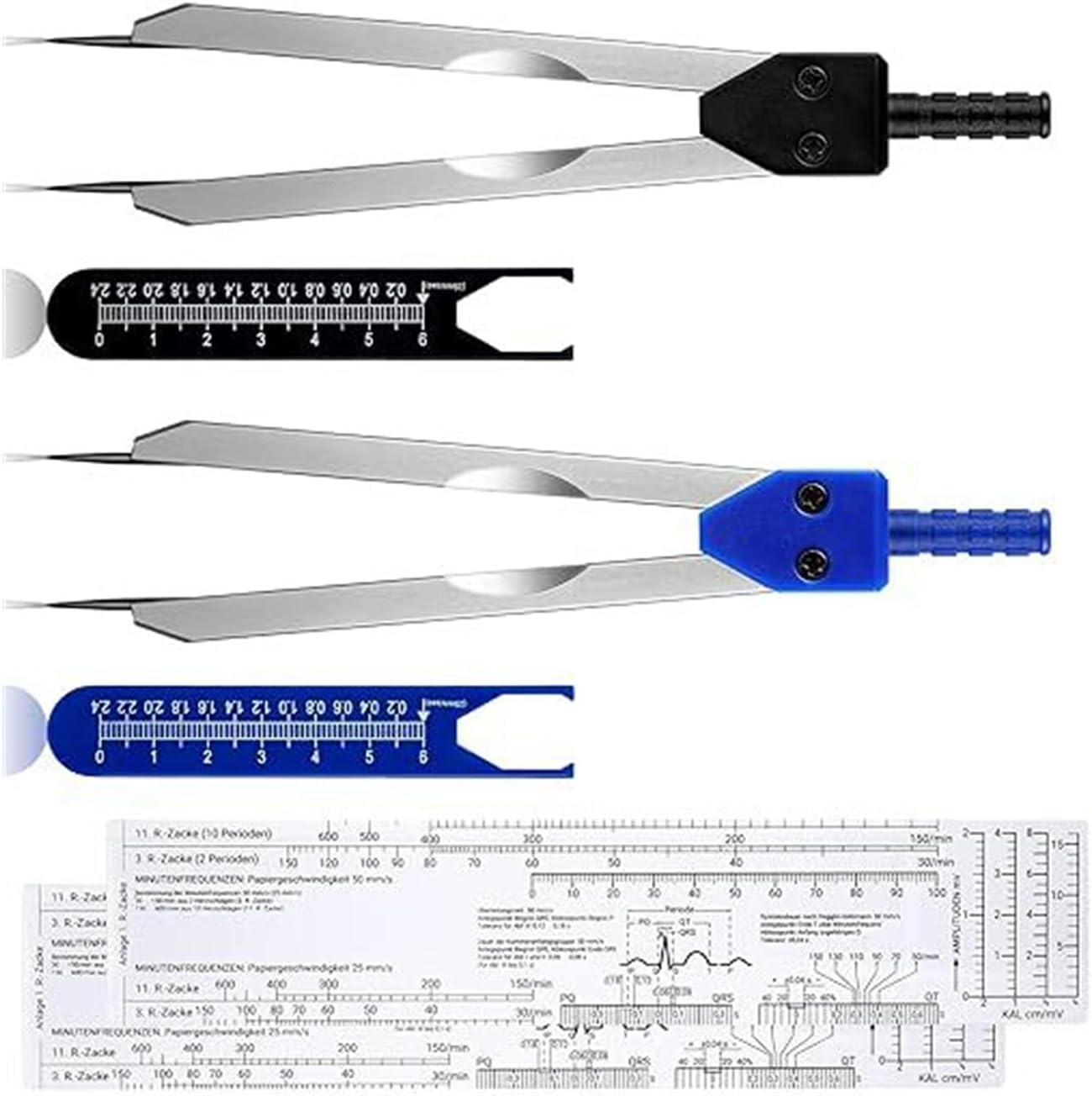 ECG Calipers and ECG Ruler Combination Set ECG Calipers Drafting ...