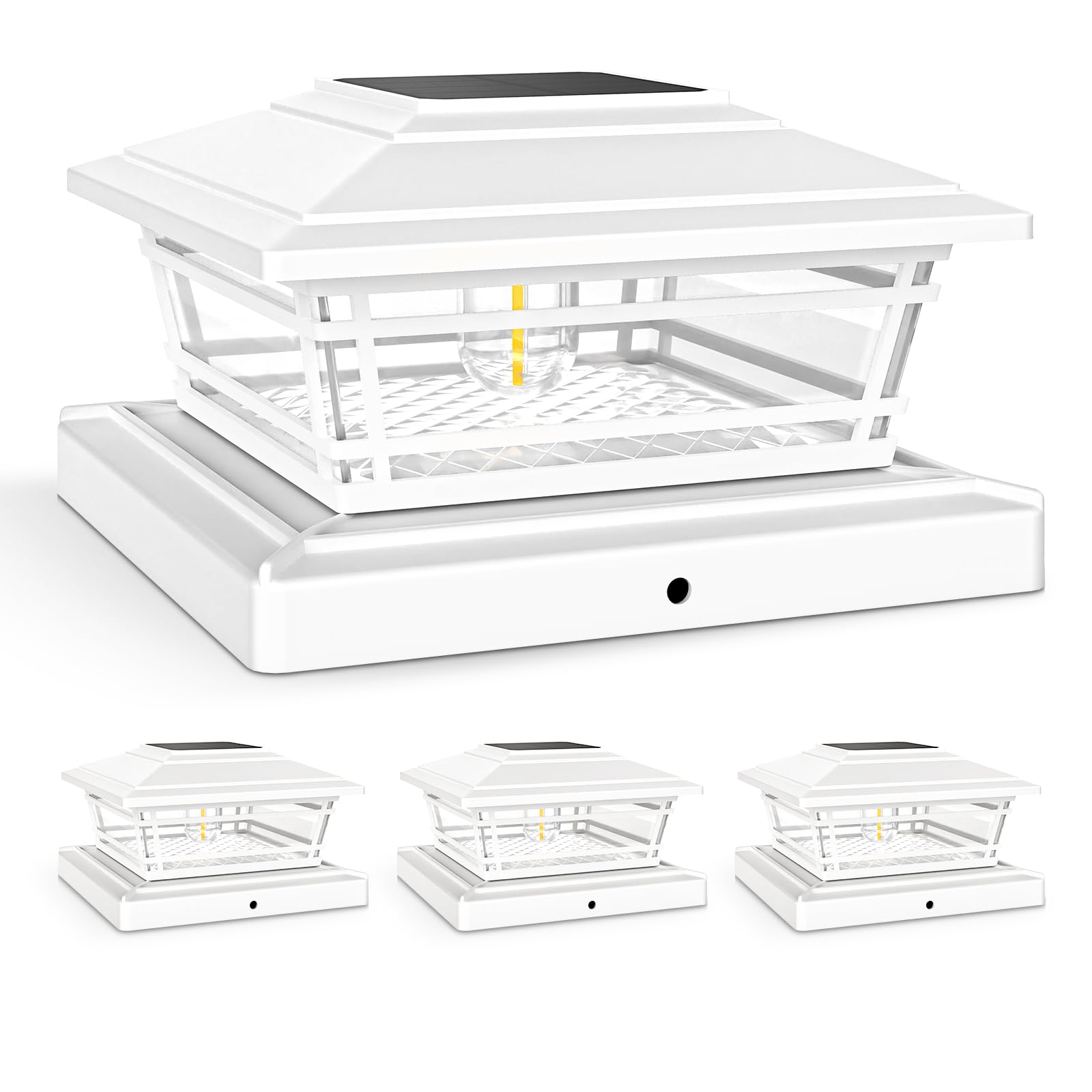 Snapklik.com : Vinyl Fence Post Solar Lights,Warm White 2 Brightness ...