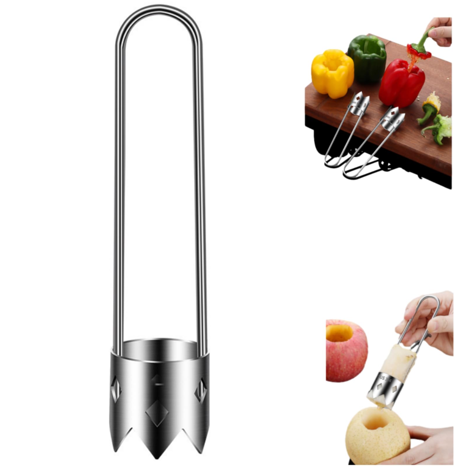 Amazon.com: Red Bell Pepper Seed Corer, 2024 Upgraded Stainless Steel ...