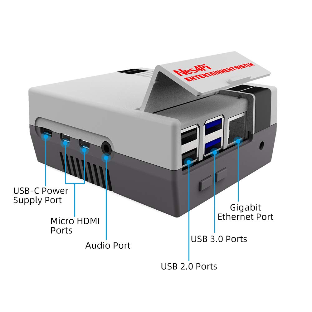 Buy Retro Gaming Nes4Pi Case for Raspberry Pi 4 Model B, Raspberry Pi 4 ...