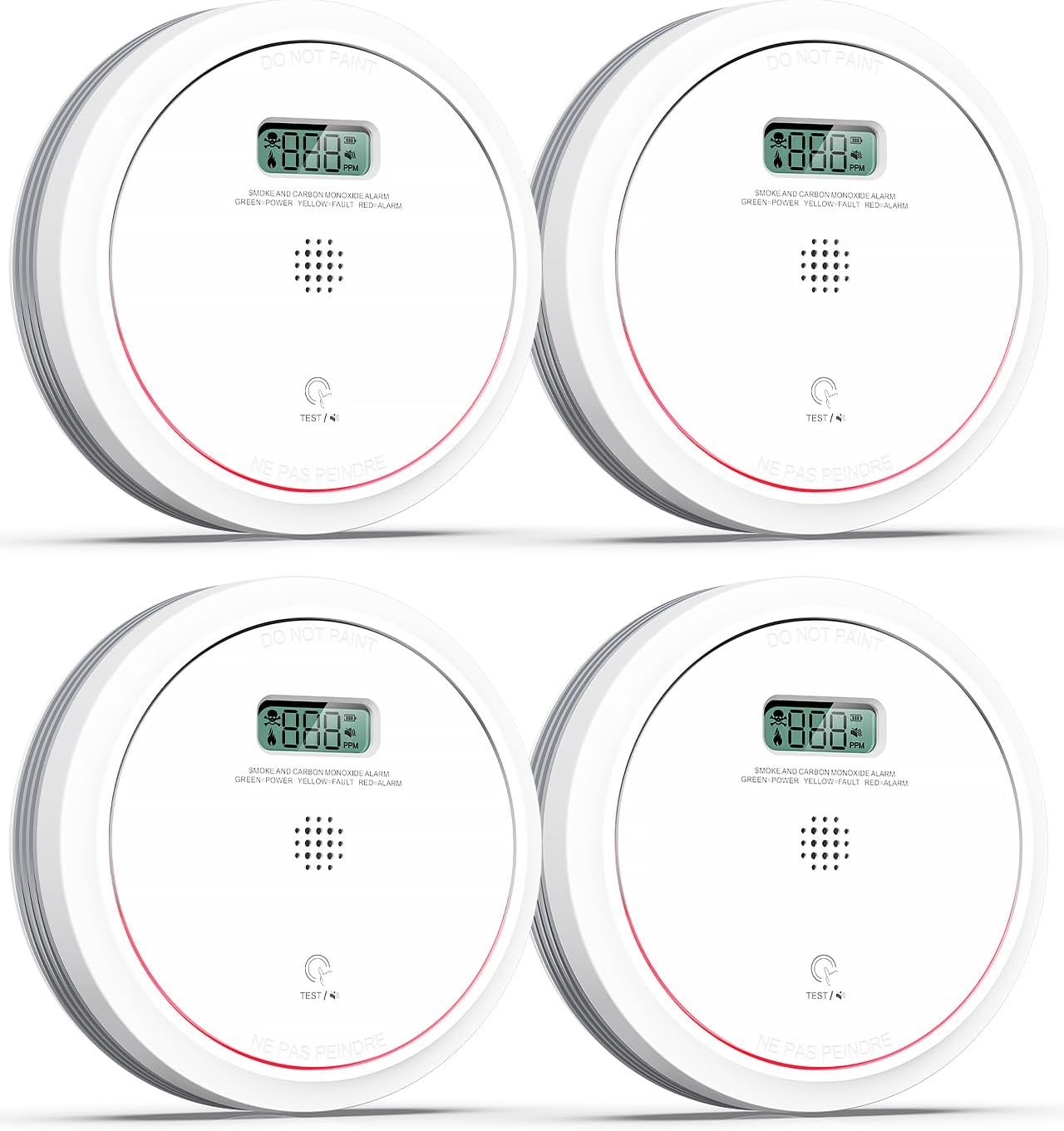 Smoke and Carbon Monoxide Detector Combo 10 Year Battery, Dual Sensor ...
