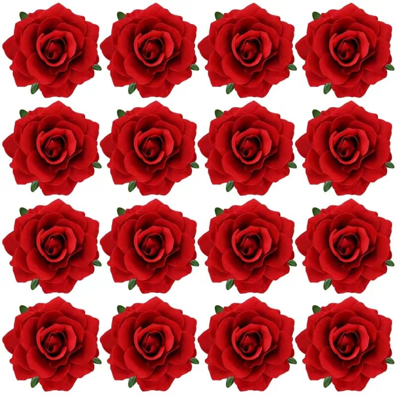 Amazon.com : Cinaci 16 Pieces Flamenco Dancer Mexican Wine Red Rose ...