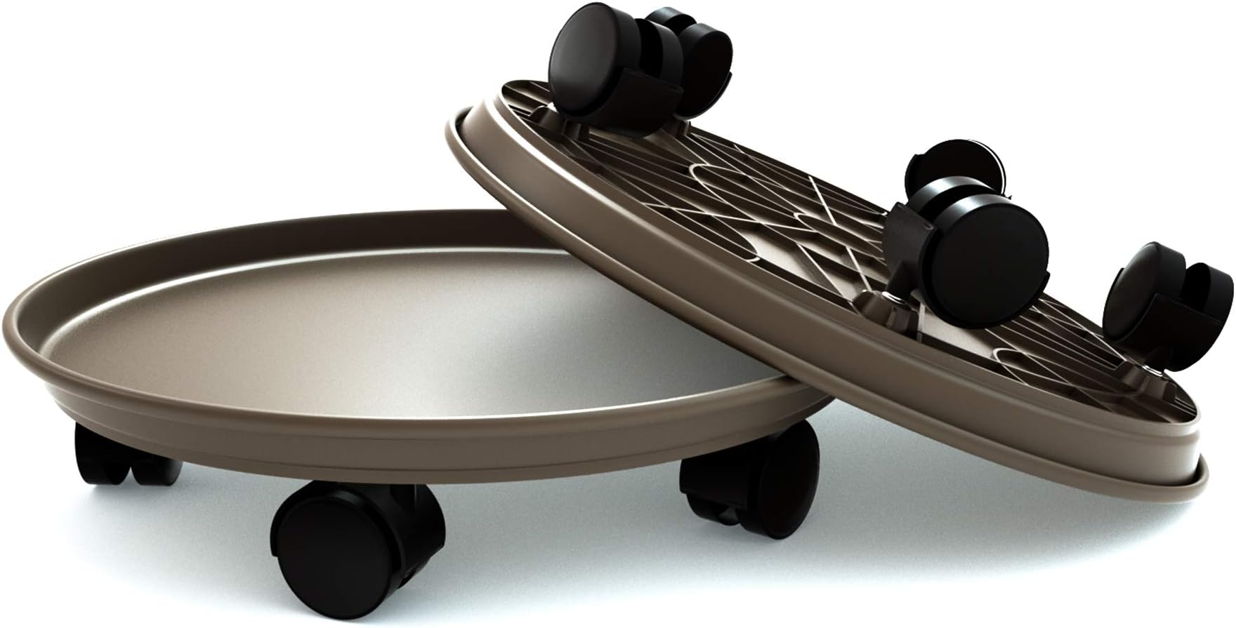 Amazon.com: 15inch Brown Rolling Plant Caddy, Heavy Duty Plant Stand ...