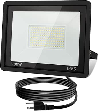 ZHPINGMX 100W LED Flood Light Outdoor, 10000LM Super Bright Floodlight ...