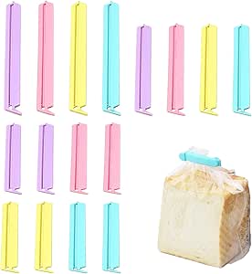 QUOBY 16PCS Food Bag Clips - Plastic Chip Clips for Snacks, Cereal ...