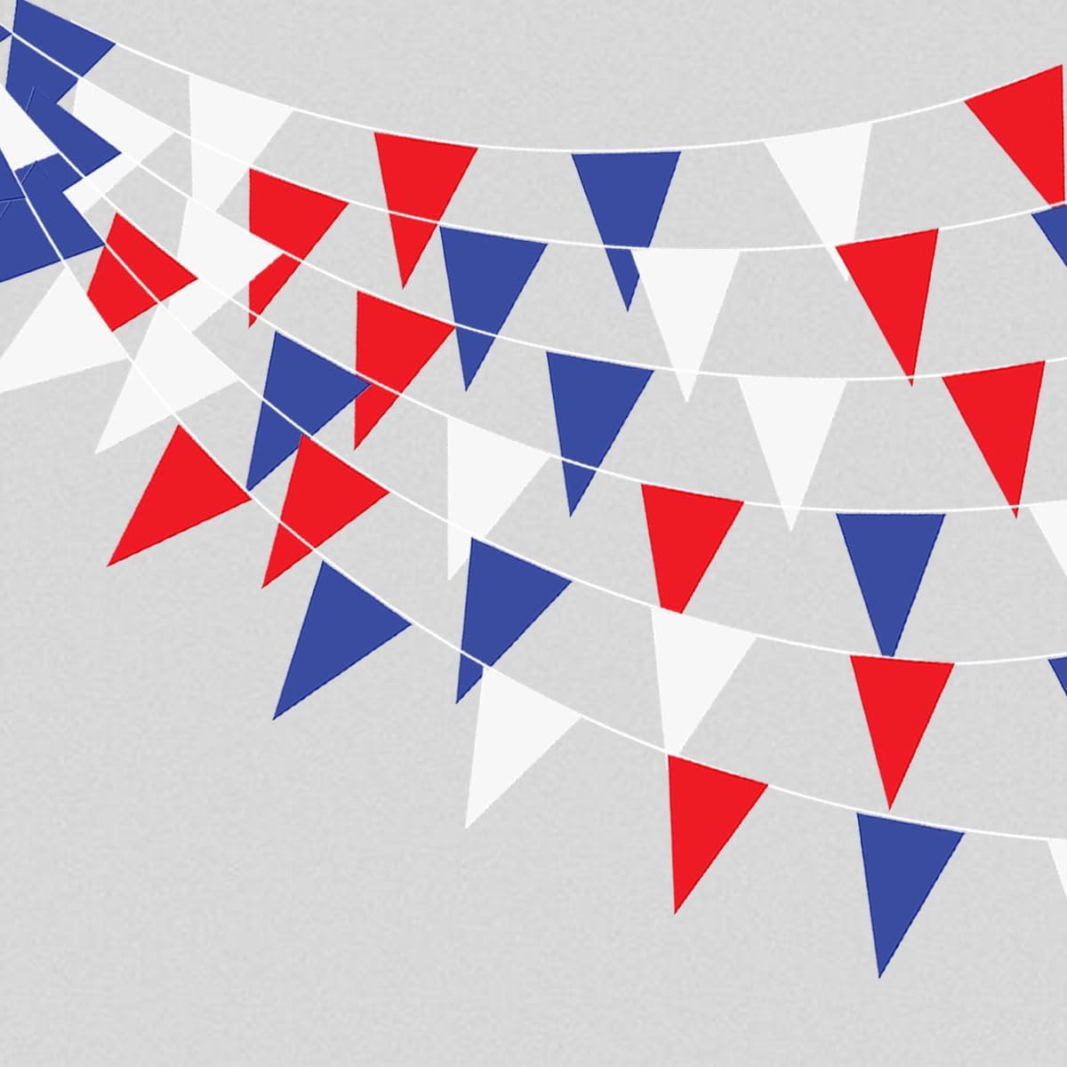 Amazon.com: Red White and Blue Bunting - 10m double Sided Triangle ...