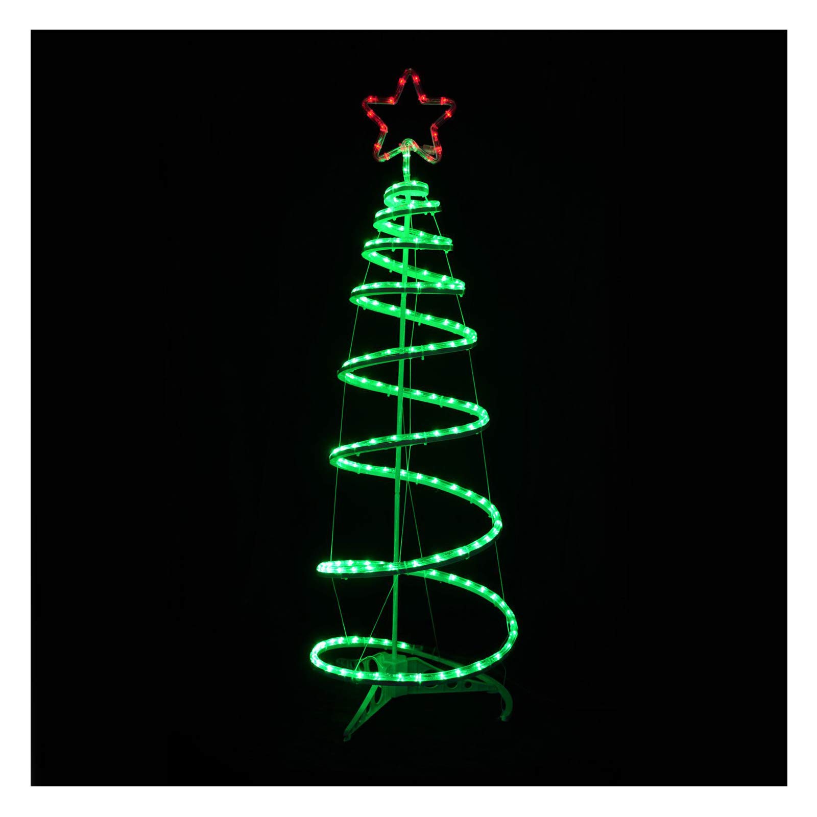 Green Rope Light Spiral Christmas Trees LED Spiral Tree White Outdoor