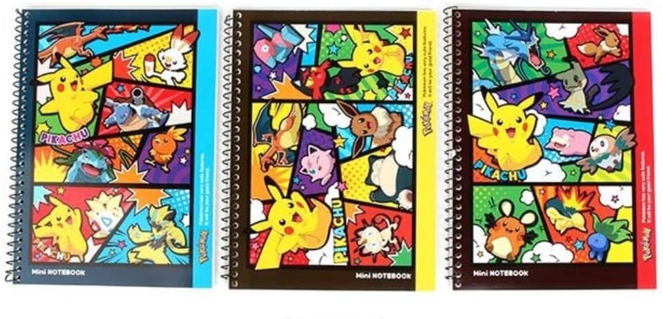 Amazon.com : Pikachu 3 Pack 6 x 8 Inches Mini Unlined Blank Spiral ...