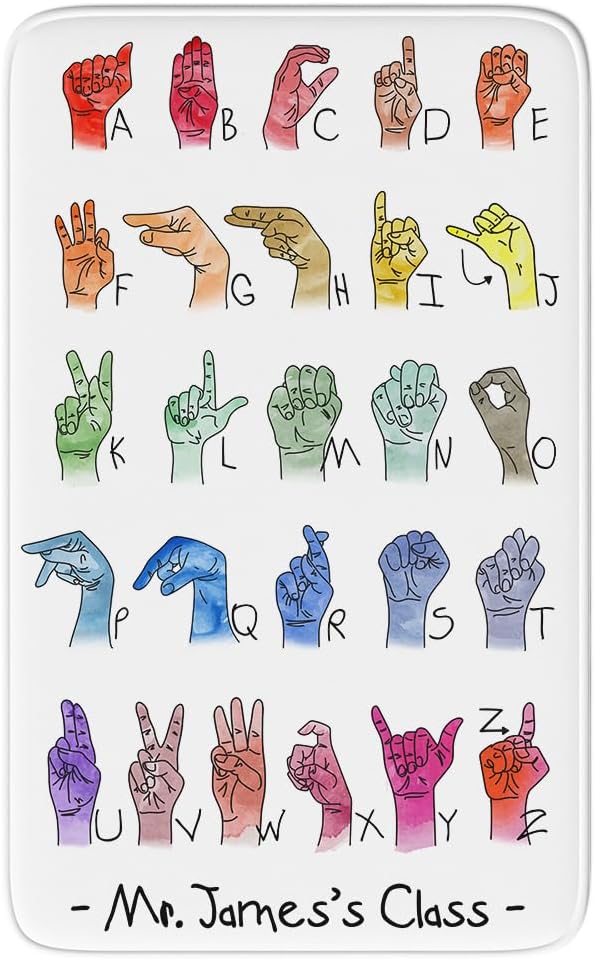 Amazon.com: CHILLGEN Watercolor Hand Language Alphabet ABC Mat Alphabet ...