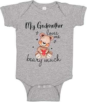 Amazon.com: My Godmother Loves Me Beary Much Baby One Piece Bodysuit Or ...