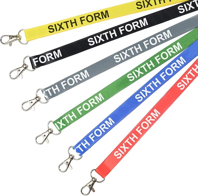 Pack of 10 Black Sixth Form Lanyards perfect for ID Cards, Name Badges ...