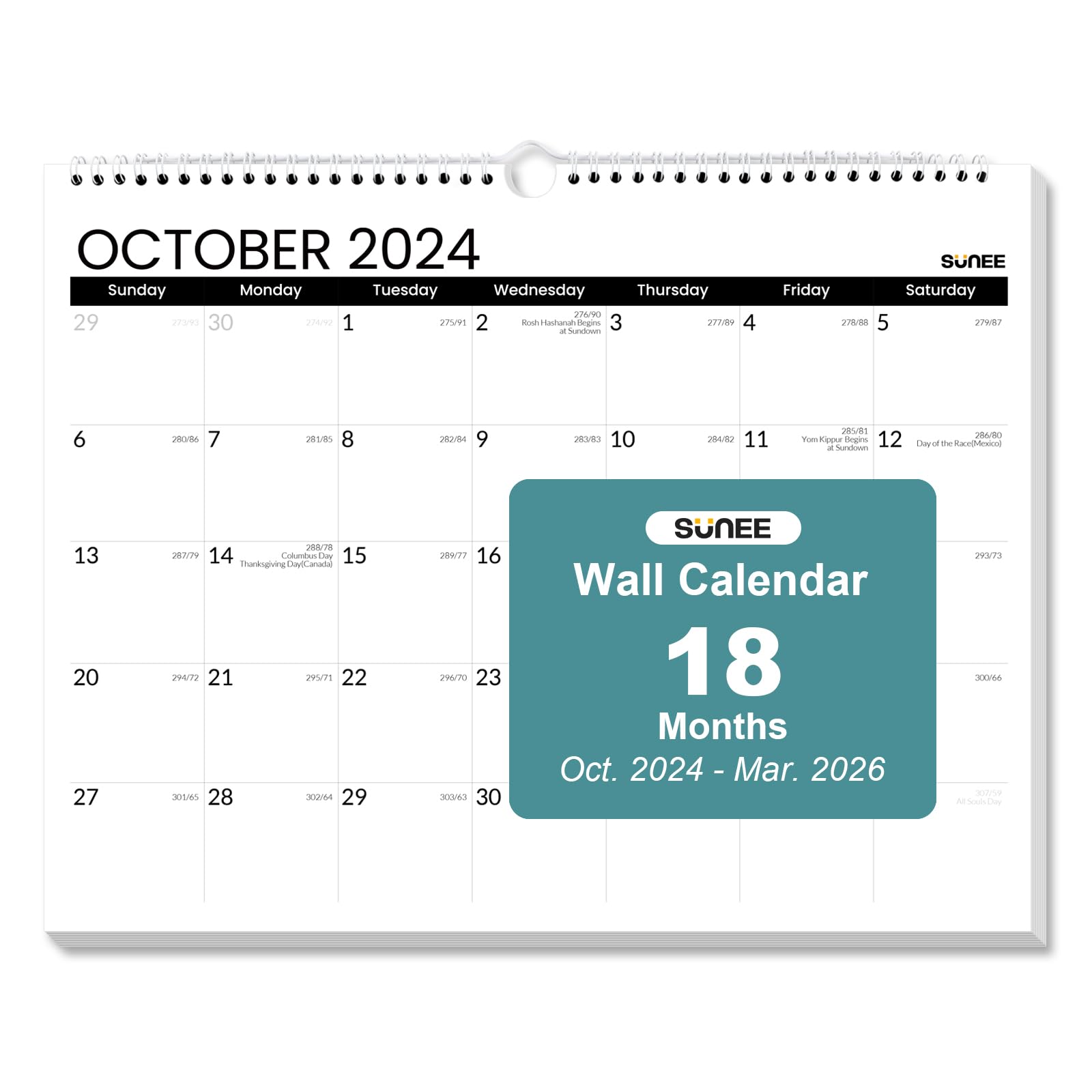 Snapklik.com : SUNEE Calendar 2025 18 Months Wall Calendar Oct 2024 ...