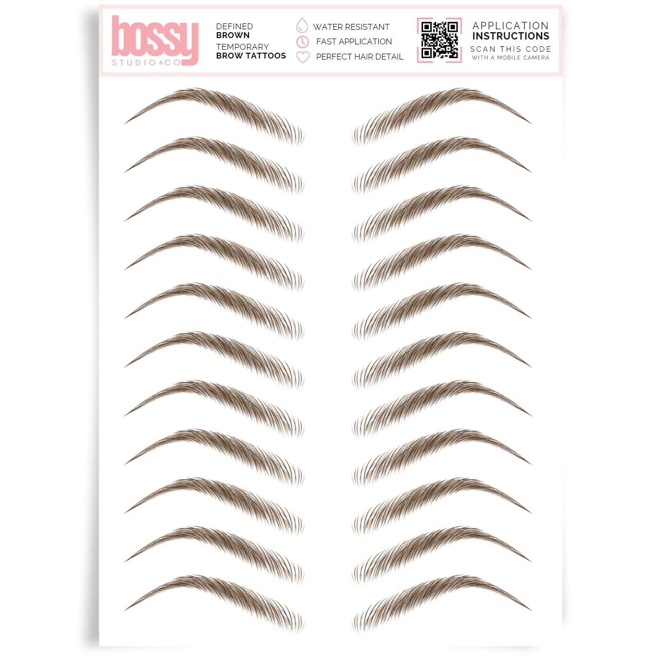 Amazon.com : Brows by Bossy Studio & Co Temporary Eyebrow Tattoos ...
