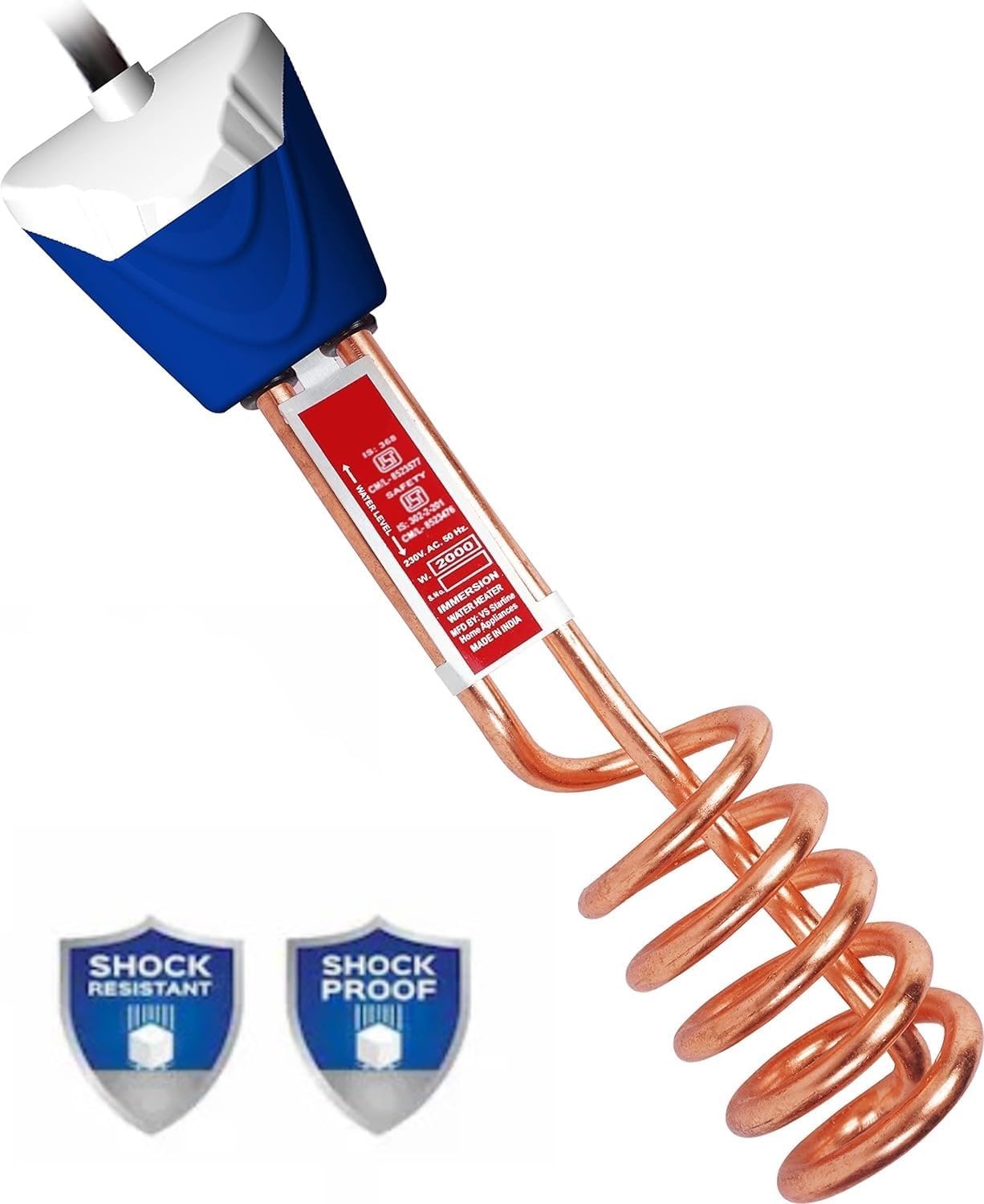 Buy Bajaj Copper Immersion Rod Water Heater 1000 Watts, Silver Online ...