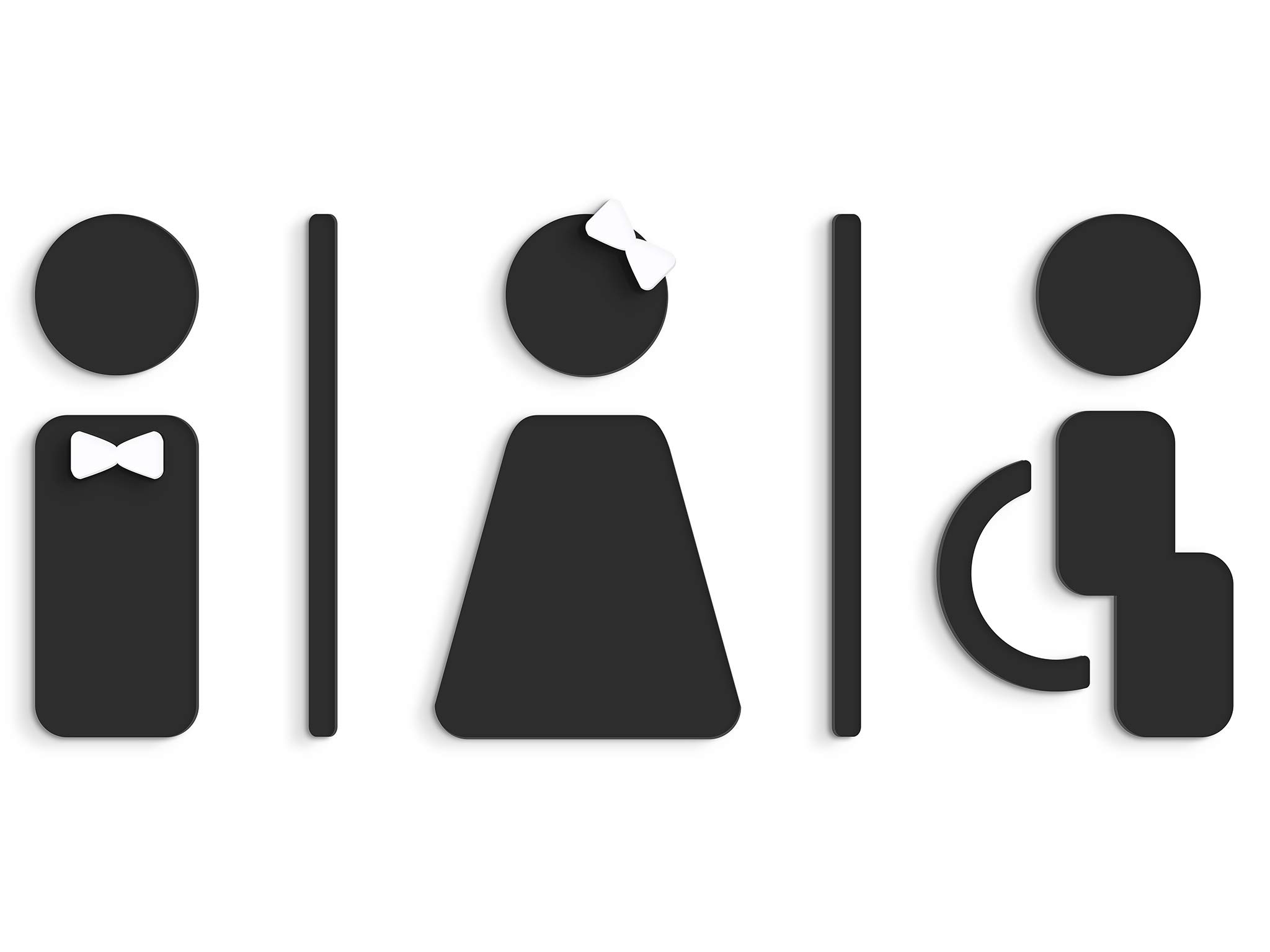 Toilet Icon Design MOHEIM Restroom Sign, Black, 2 Pieces