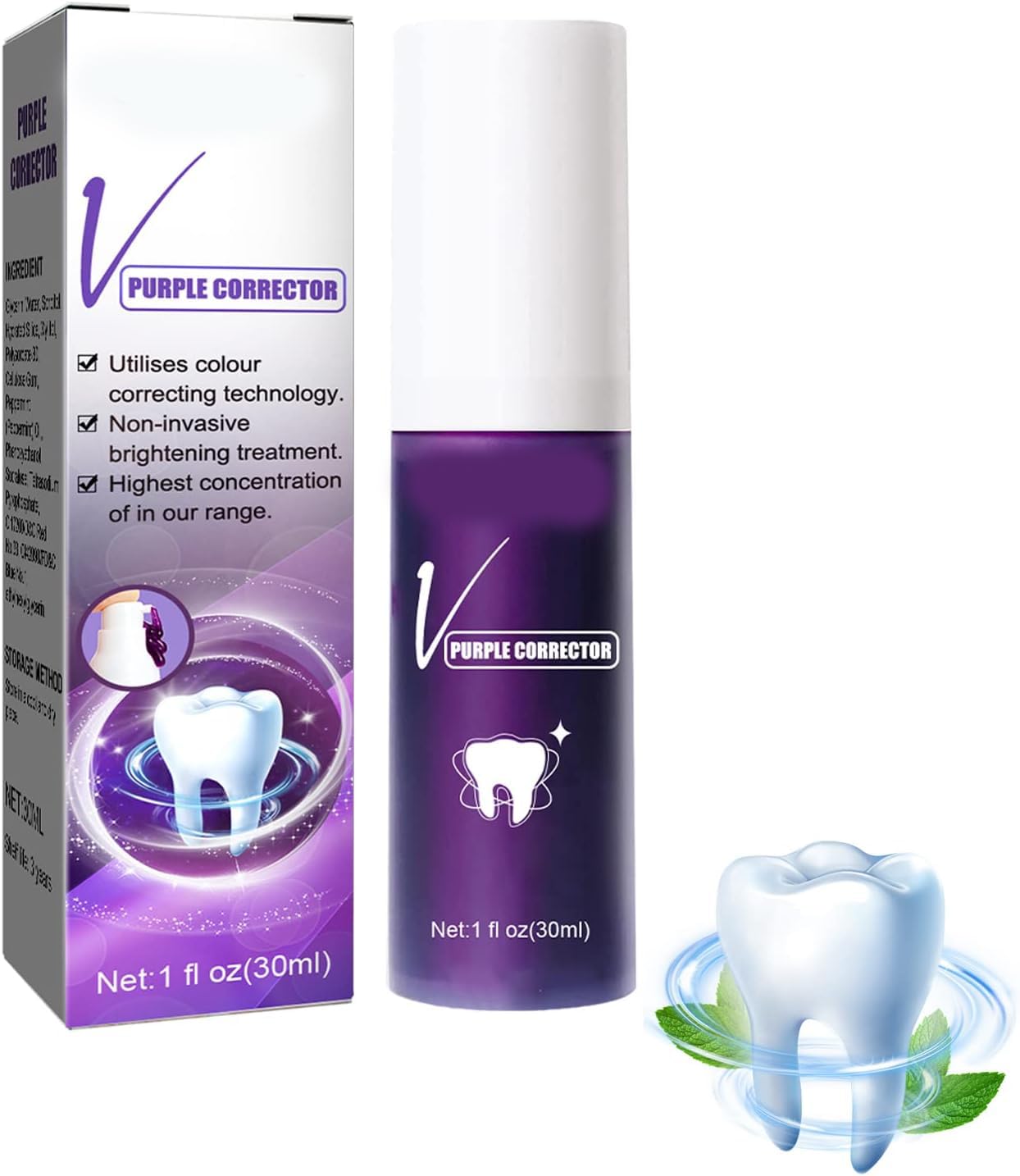 Purple Toothpaste For Teeth Whitening, Color Corrector, 40% OFF