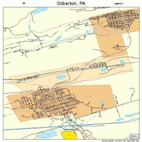 Amazon.com: Large Street & Road Map of Gilberton, Pennsylvania PA ...