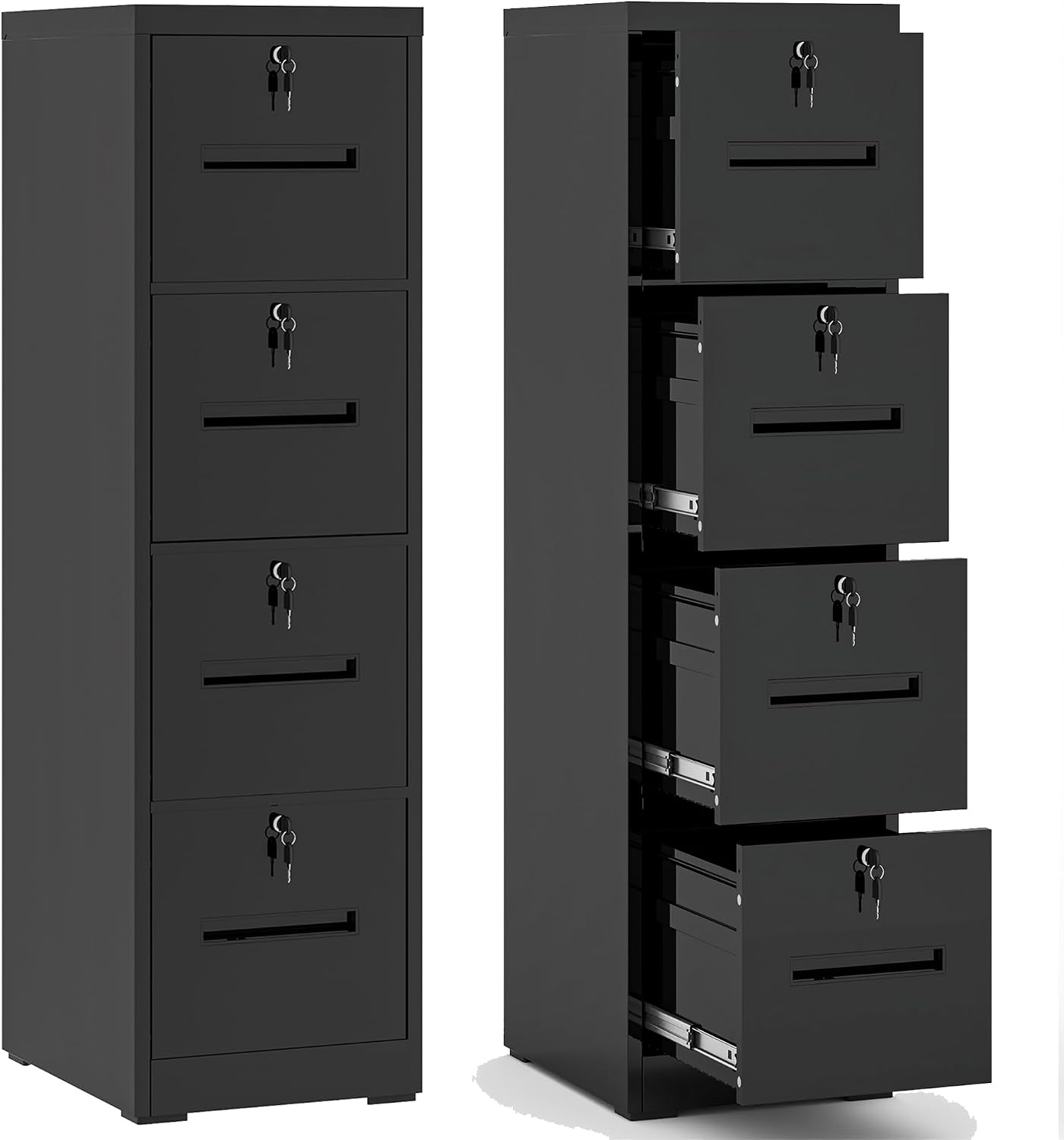 Amazon.com: IKIMI 4 Drawer File Cabinet,Vertical Filing Cabinet with 4 ...