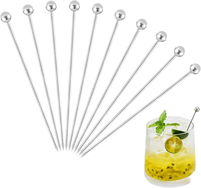 10 PCS Cocktail Sticks, Cocktail Garnish, Metal Cocktail Sticks ...