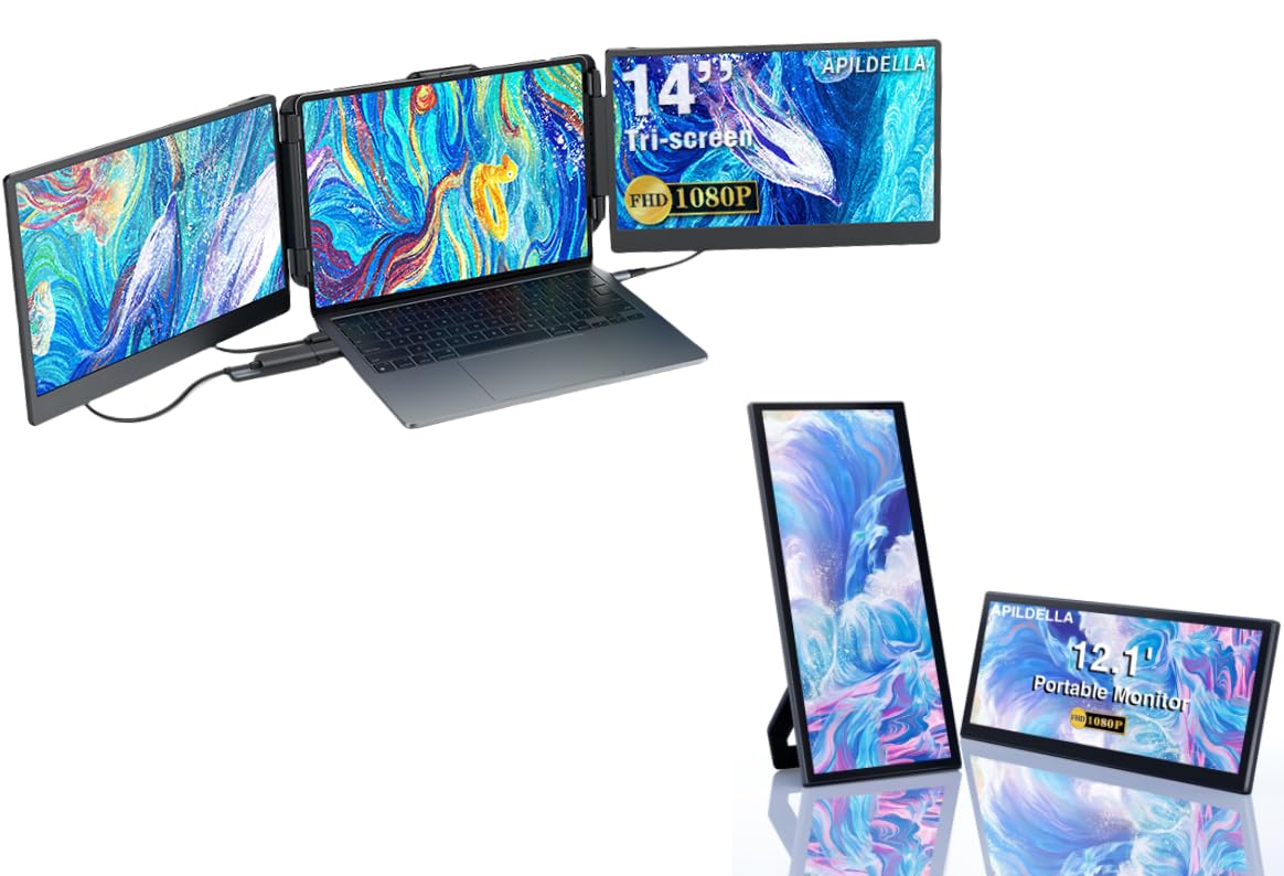Amazon.com: APILDELLA 14’’ Triple Laptop Screen Extender + 12.1” Laptop ...
