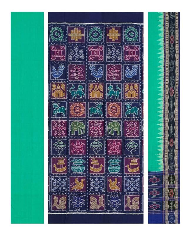 Buy OdiKala sambalpuri cotton dress material set(Nabakoti design in 10 ...