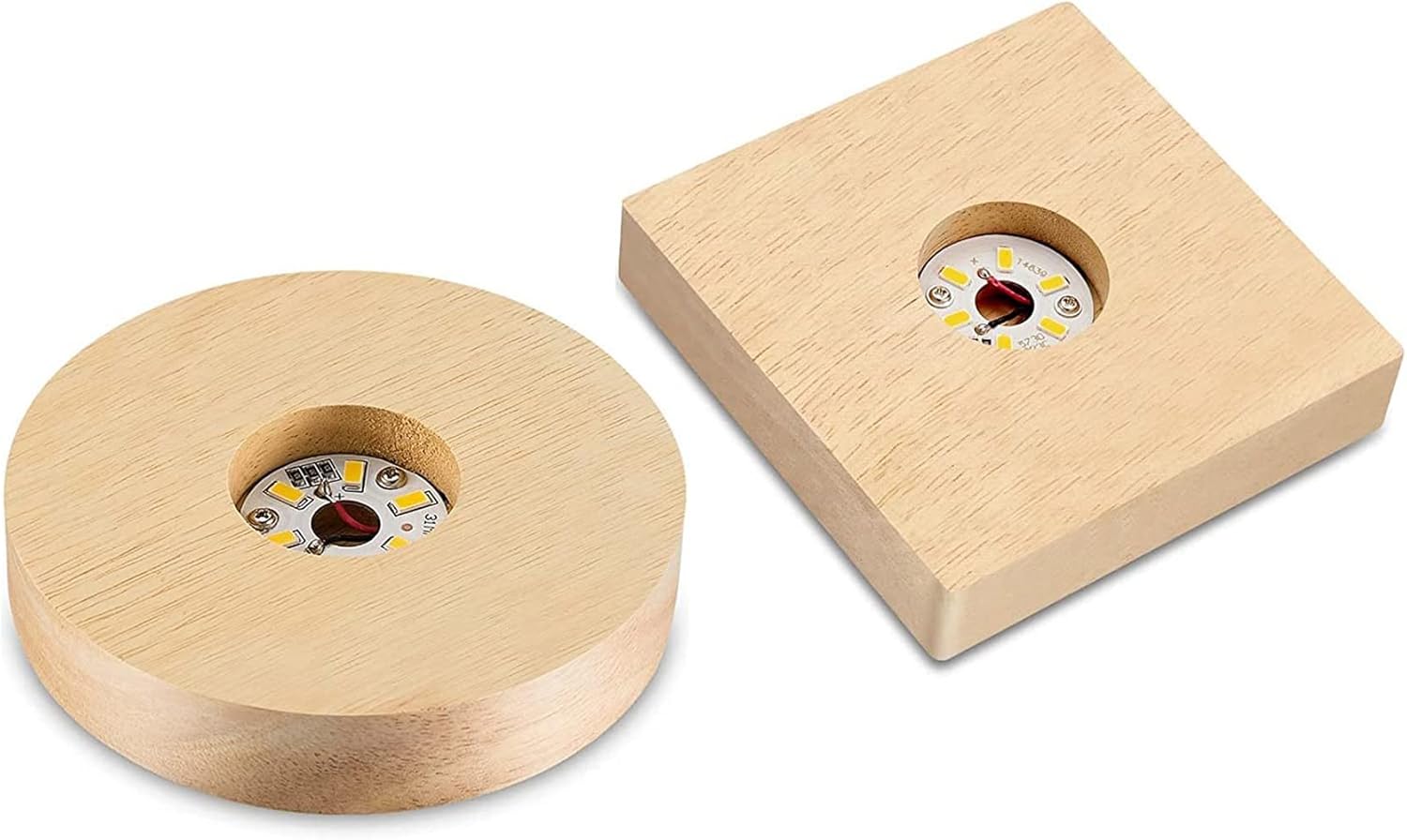 Amazon.com: Hlsicnalm 2 Pieces Wood Light Display Base Wooden LED ...