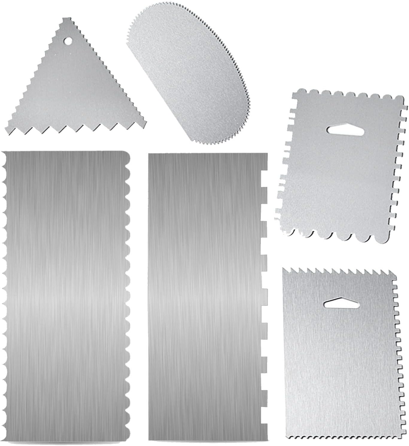 Amazon.com: YQBOOM New 6pcs Cake Scraper 430 stainless Decorating Comb ...