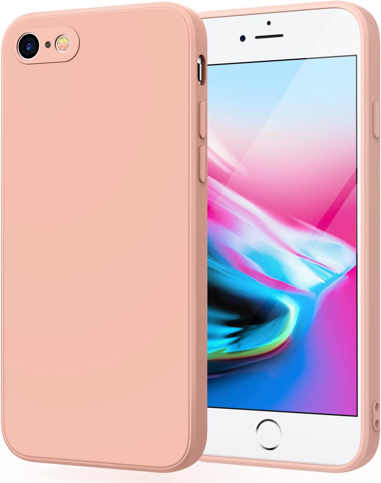 JETech Silicone Hülle Kompatibel iPhone SE 3/2 , iPhone 8 und iPhone 7, seidigem Ganzkörper ...