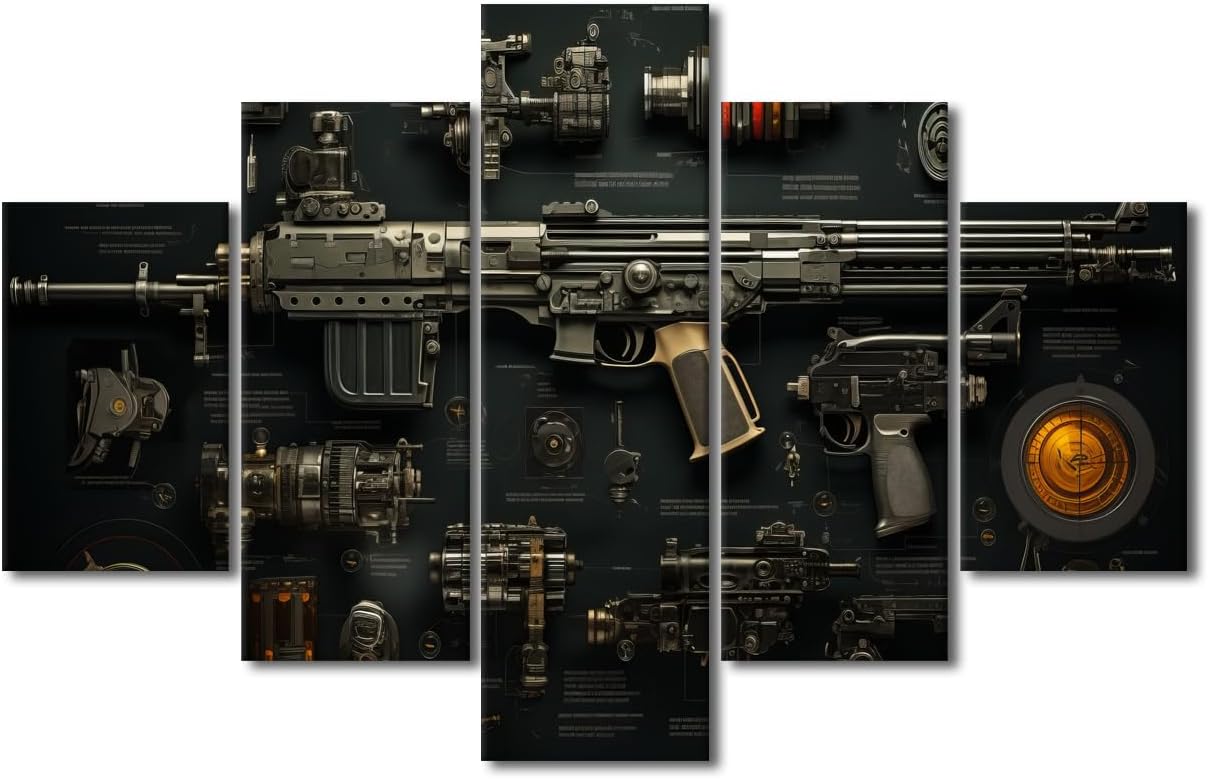 Amazon.com: Wall Art for Living Room Large Size Rifle Prints for Wall ...
