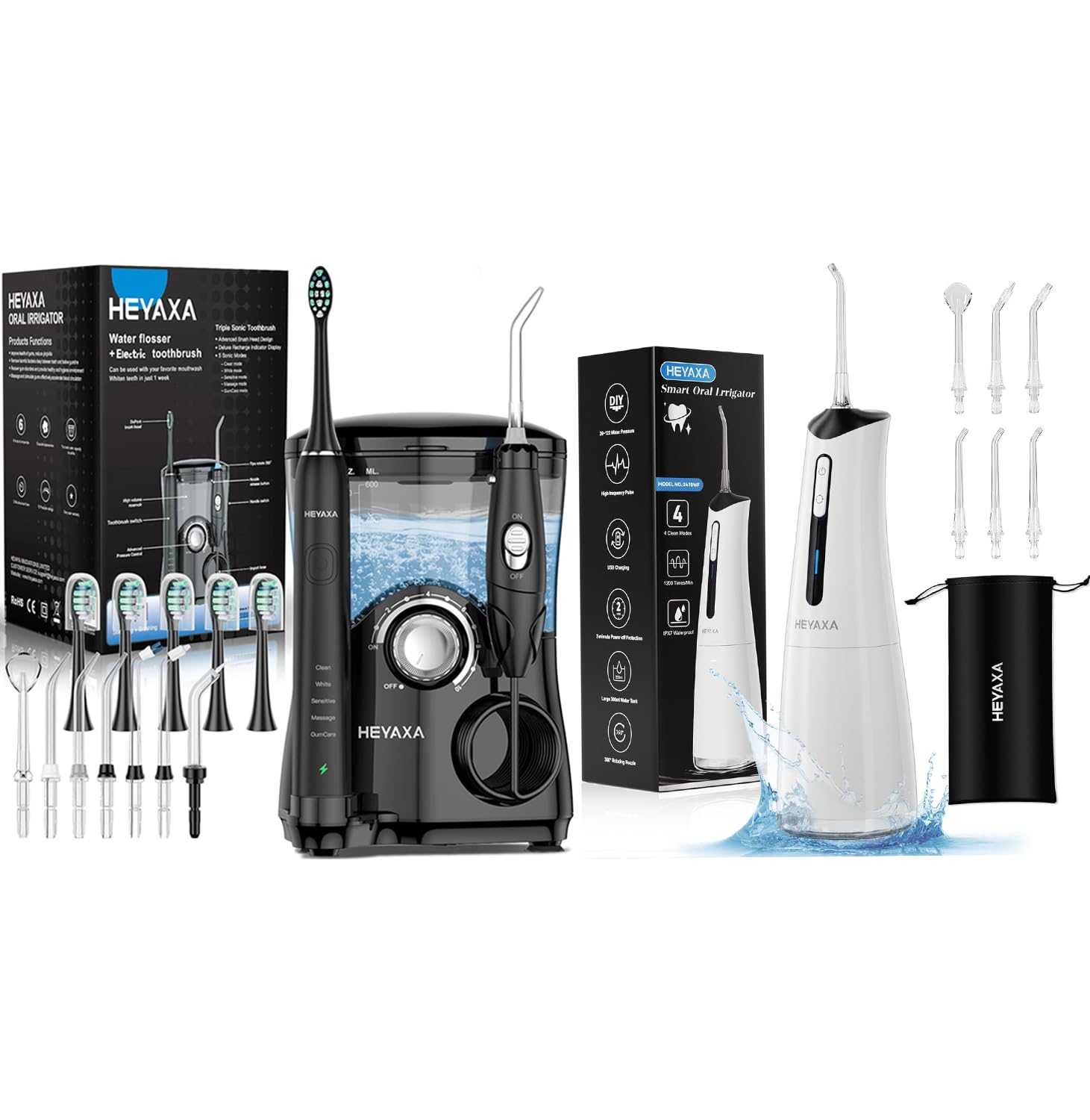 Amazon.com: Portable Water Flosser+Home use 600ML Water Flosser ...