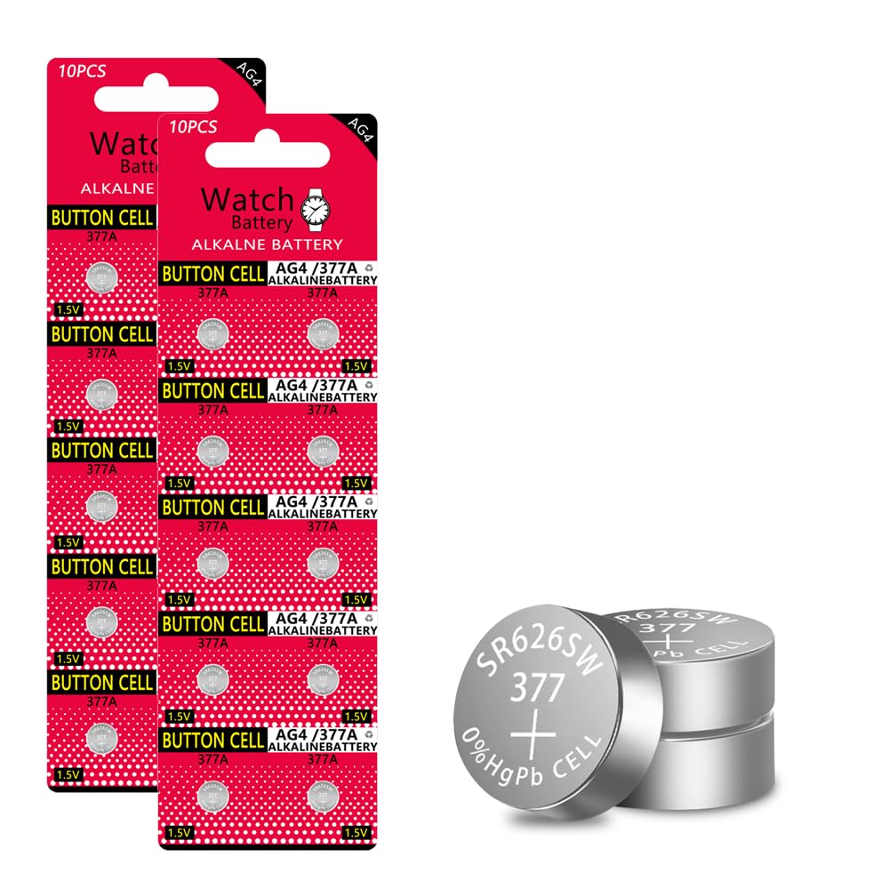 20Pack SR626SW 377 LR626 AG4 1.5V Watch Battery Watch Batteries 376 ...