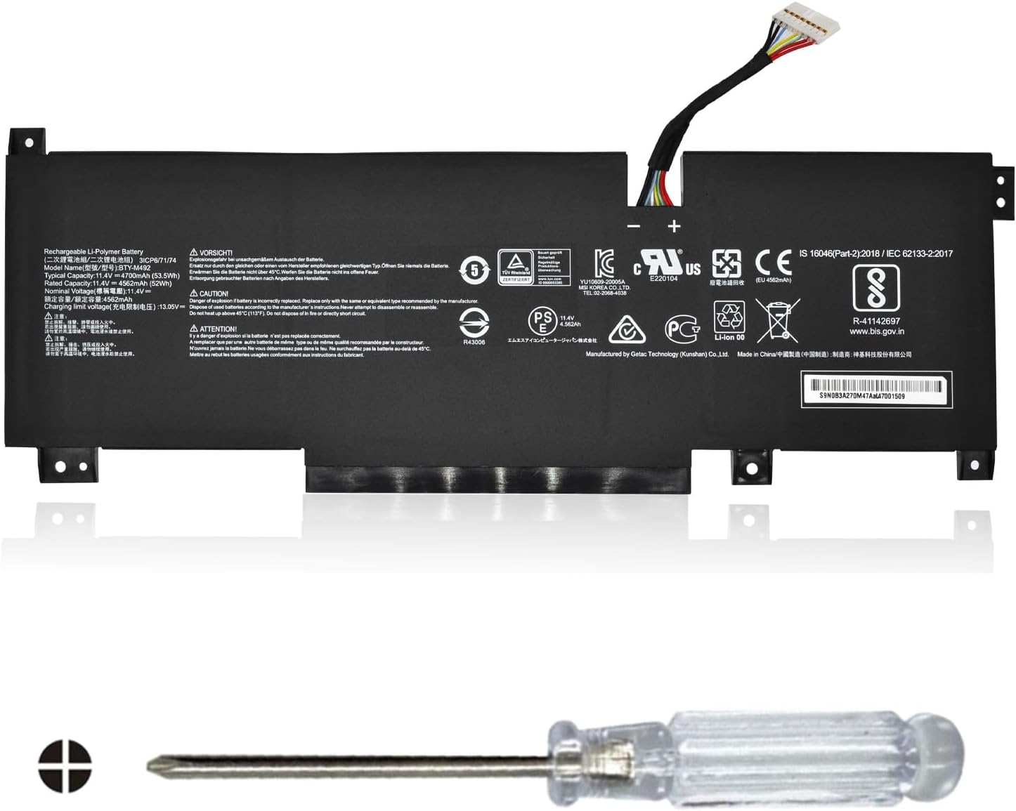 Amazon.com: BTY-M492 Laptop Battery for MSI Sword 15 A11U A11UD A11UE ...