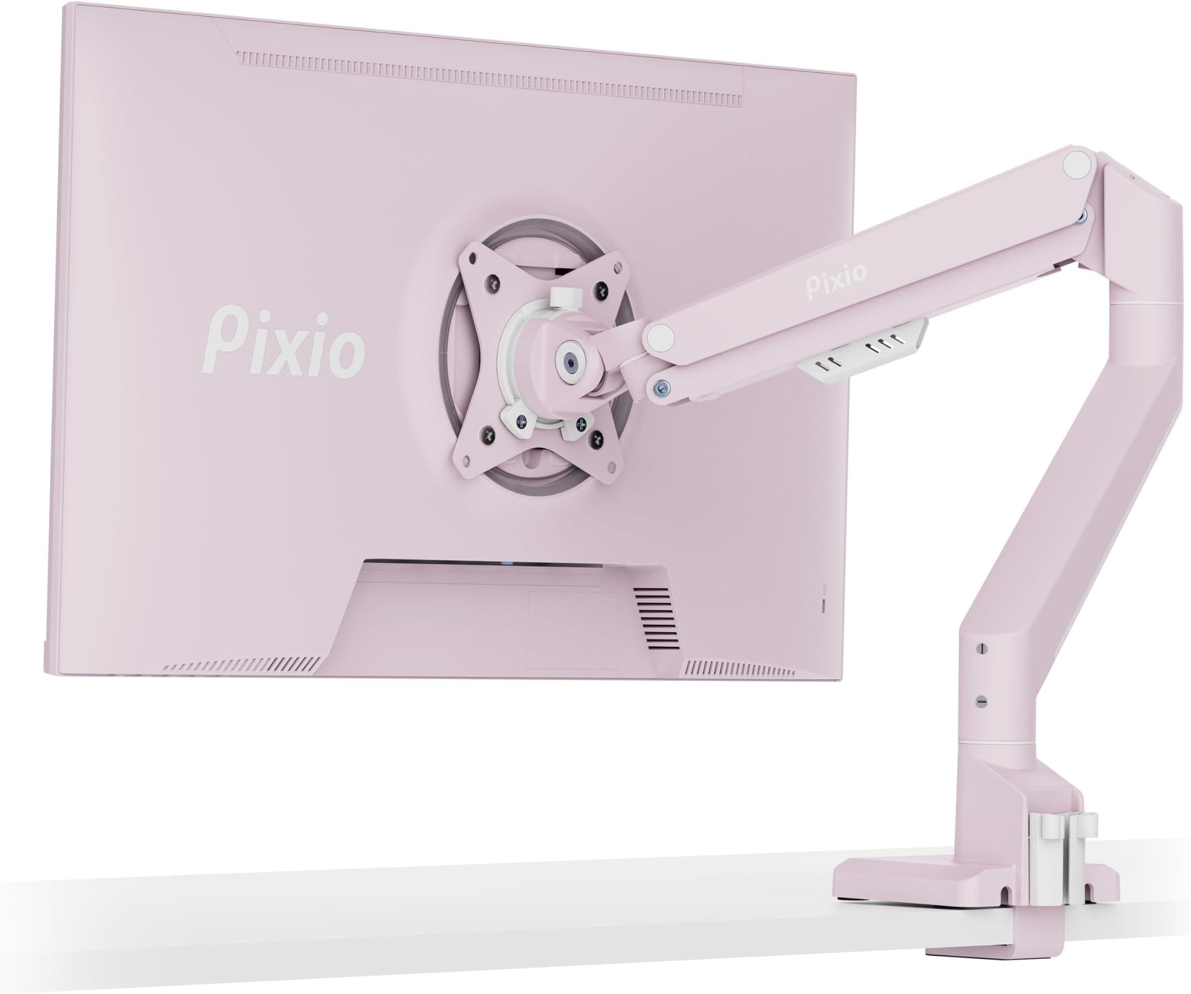 Pixio PS1S Wave Pink Single Monitor Arm Stand Desk Mount - Fits up to ...
