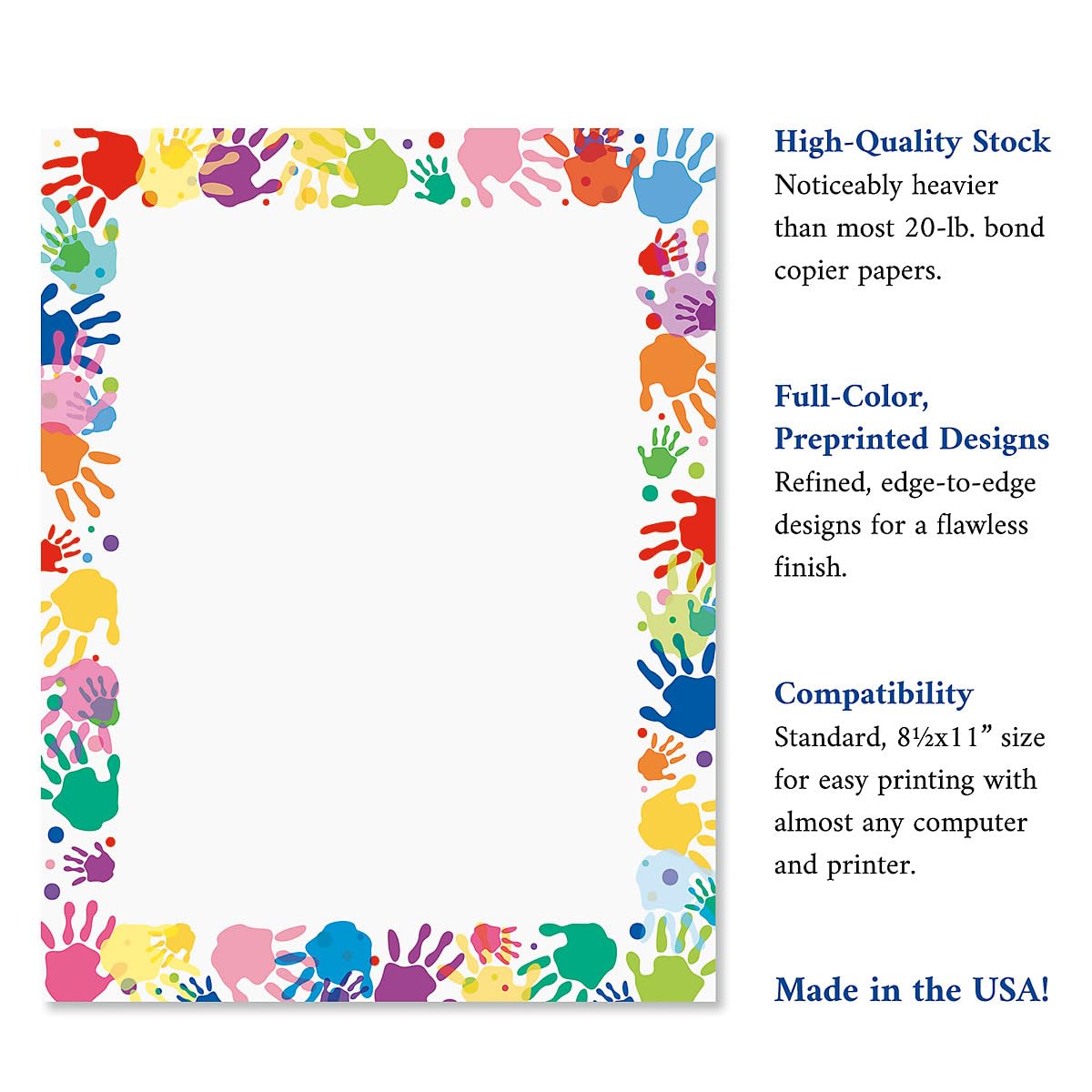 Snapklik.com : Current Handprint Frame Kids Party Letter Paper ...