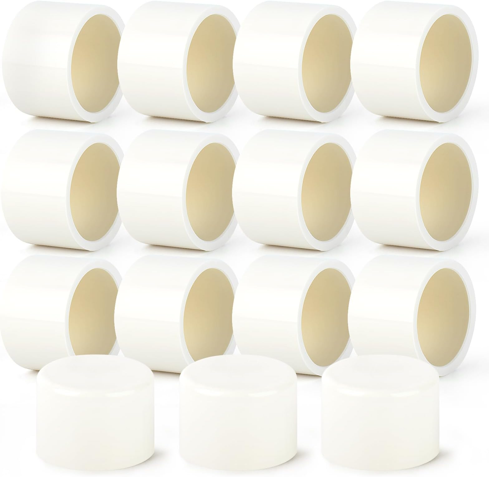 QWORK PVC Pipe End Cap Fitting, 20 Pack 1/2" Furniture Grade SCH40 Pipe ...