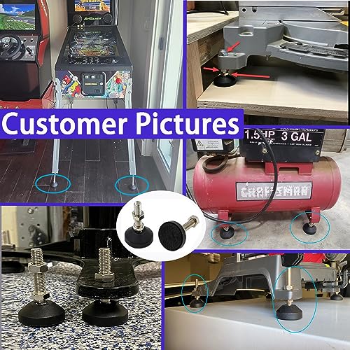 Snapklik.com : 4Pcs M10x50 Thread Furniture Glide Swivel Leveling Mount ...