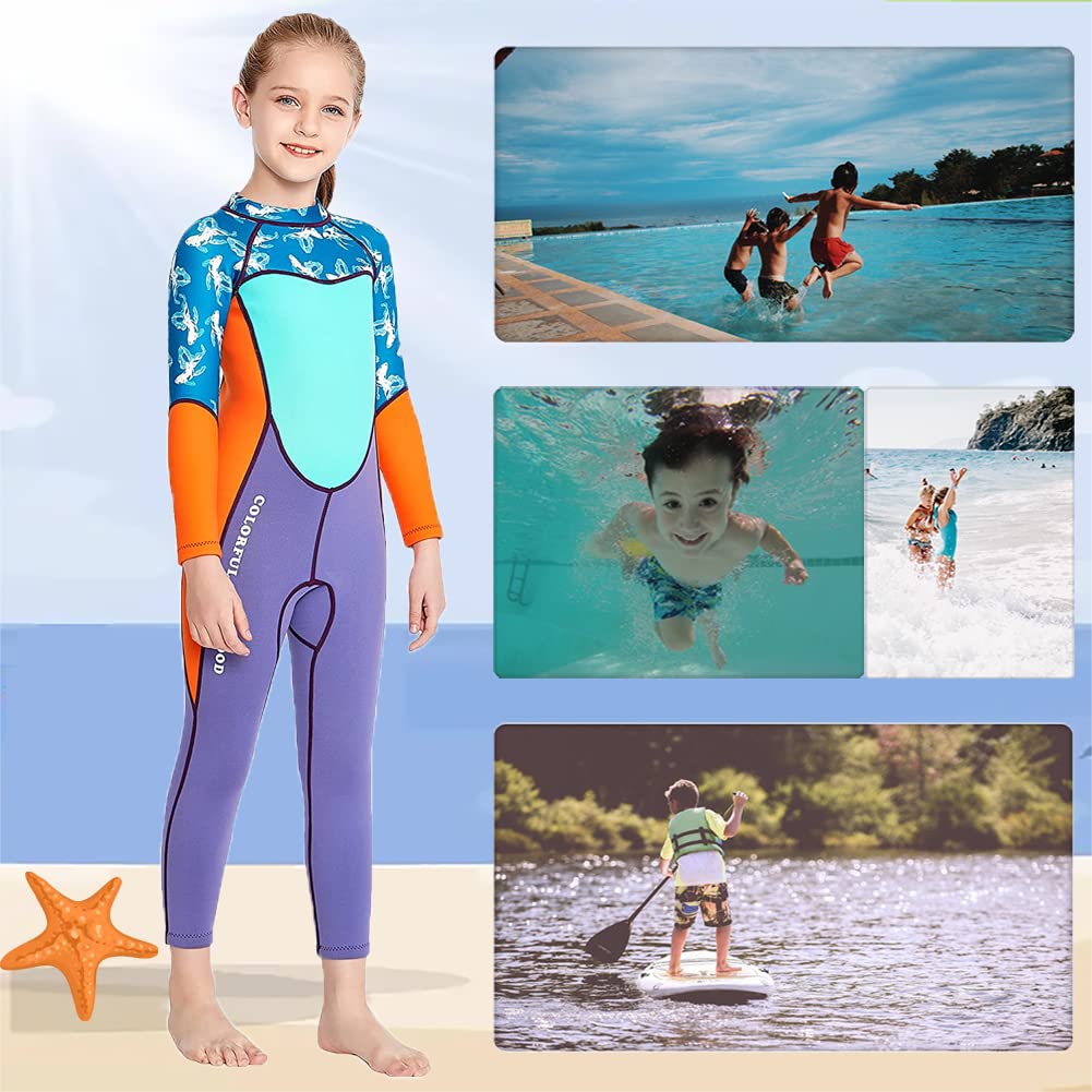 Kids Wetsuit For Girls Kids Dive Skin Suit - 1mm Full Body Rash Guard ...
