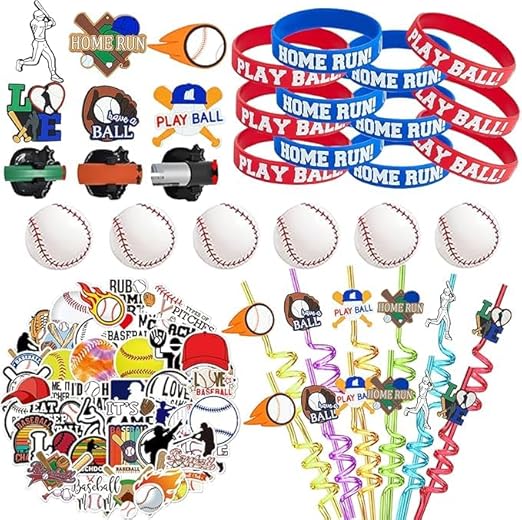 Amazon.com: 86PCS Baseball Party Favors Set Baseball Gifts Goodie Bags ...