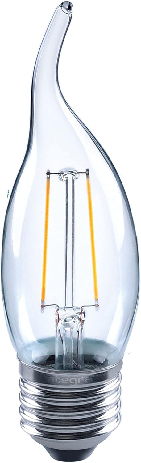 LED Clear Flame-Tip Candle Bulb 2W (25W) Warm-White Screw-Fitting (E27 ...