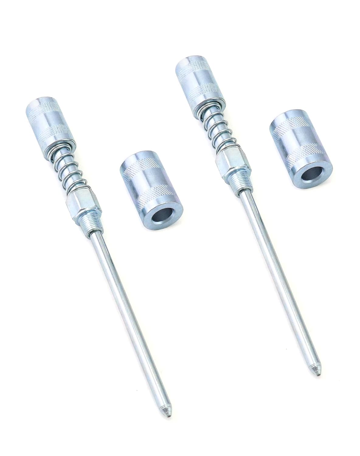 QWORK 4" Needle Nose Grease Gun Adapter, 2 Pack Hardened Steel Tip use ...