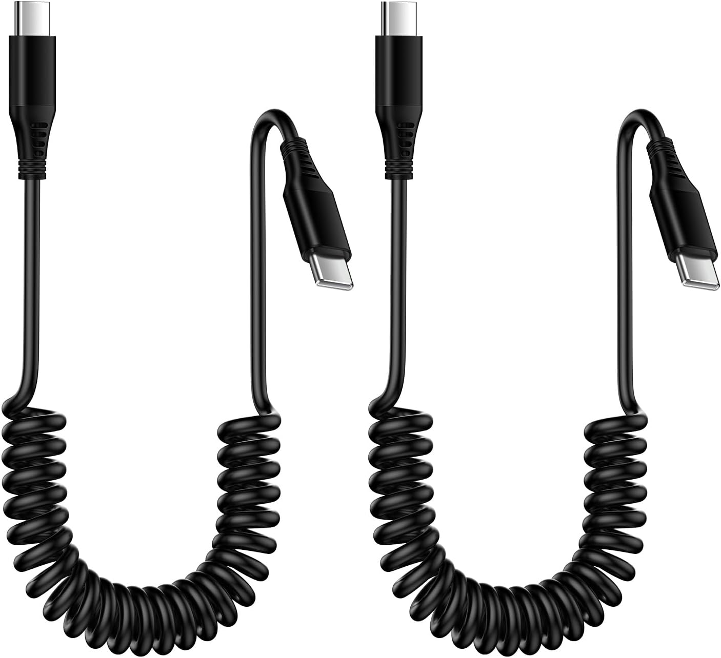Amazon.com: USB to USB C Cable Coiled 3FT Car Charger Cord for iPhone ...