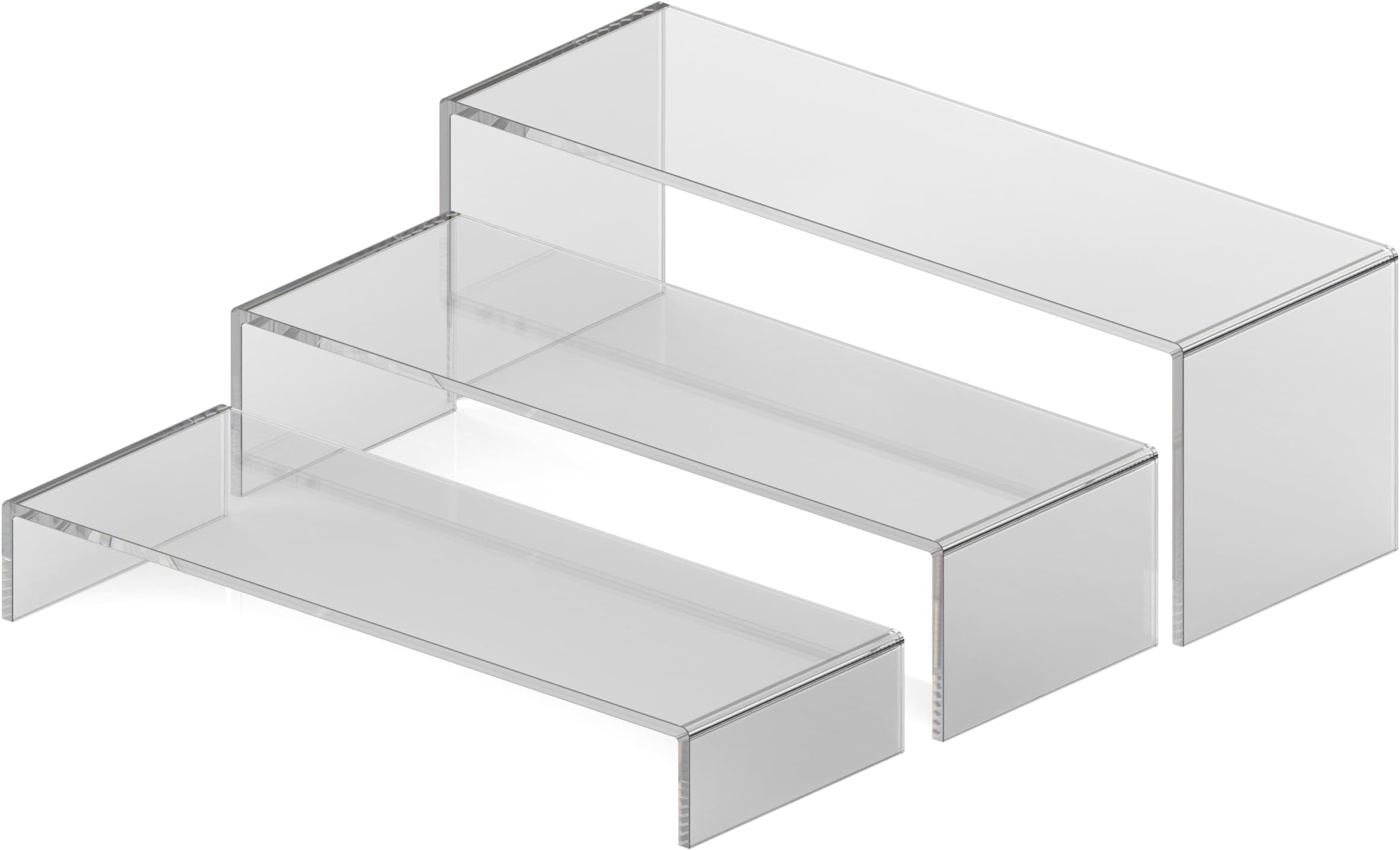 Amazon.com: CLEAR-AD PLASTICS Acrylic Display Risers - Long Sturdy ...