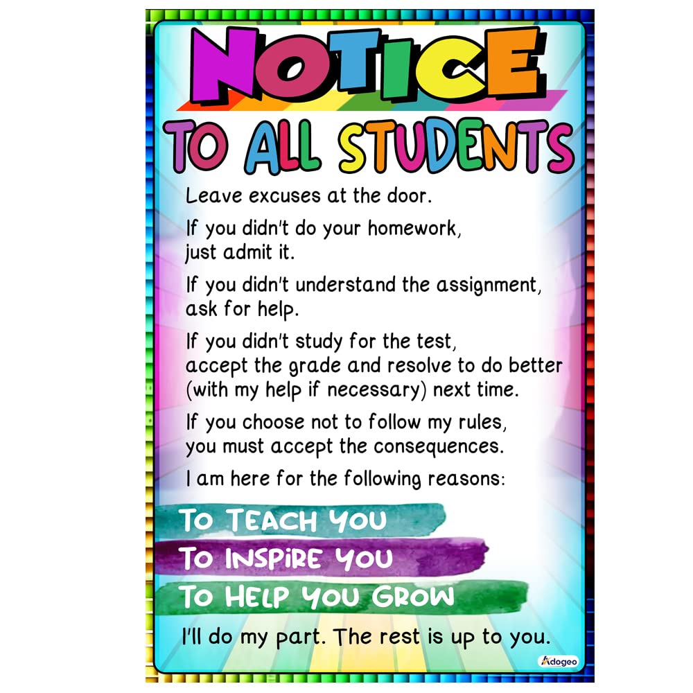 Snapklik.com : Class Rules Poster For Classroom Wall Decor - Notice To ...