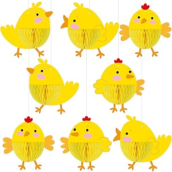 Amazon.com: 8 Pack Easter Chick Party Decorations Farm Birthday Party ...