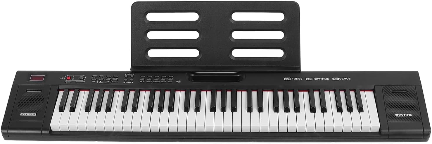 Amazon.com: MQ-002L 61 Key Keyboard Piano with 200 Tones 200 Rhythms 60 ...