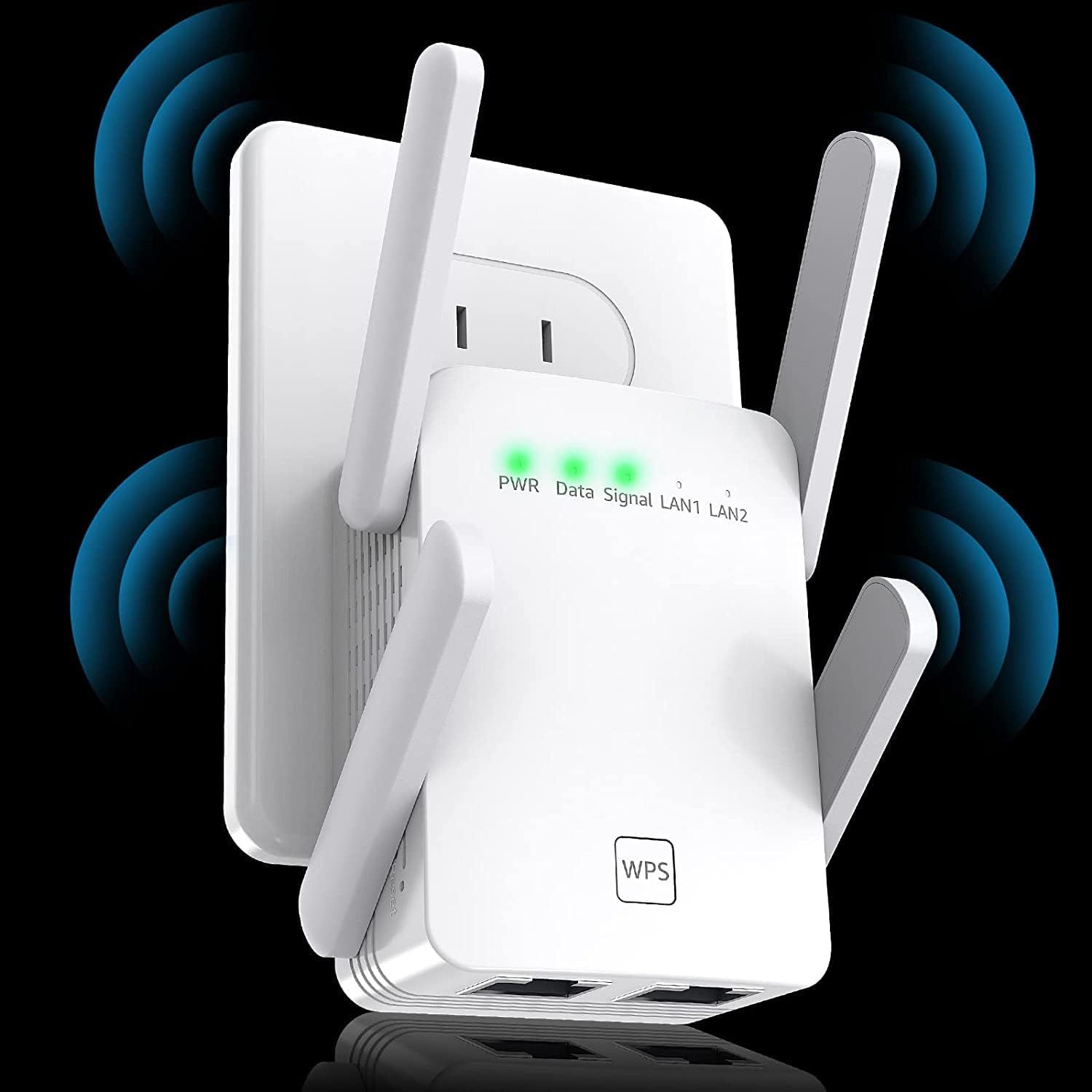 WLAN Verstärker, 1200 Mbit/s WLAN Repeater,2.4Ghz+5G WiFi Repeater mit LAN anschluss, Abdeckung ...