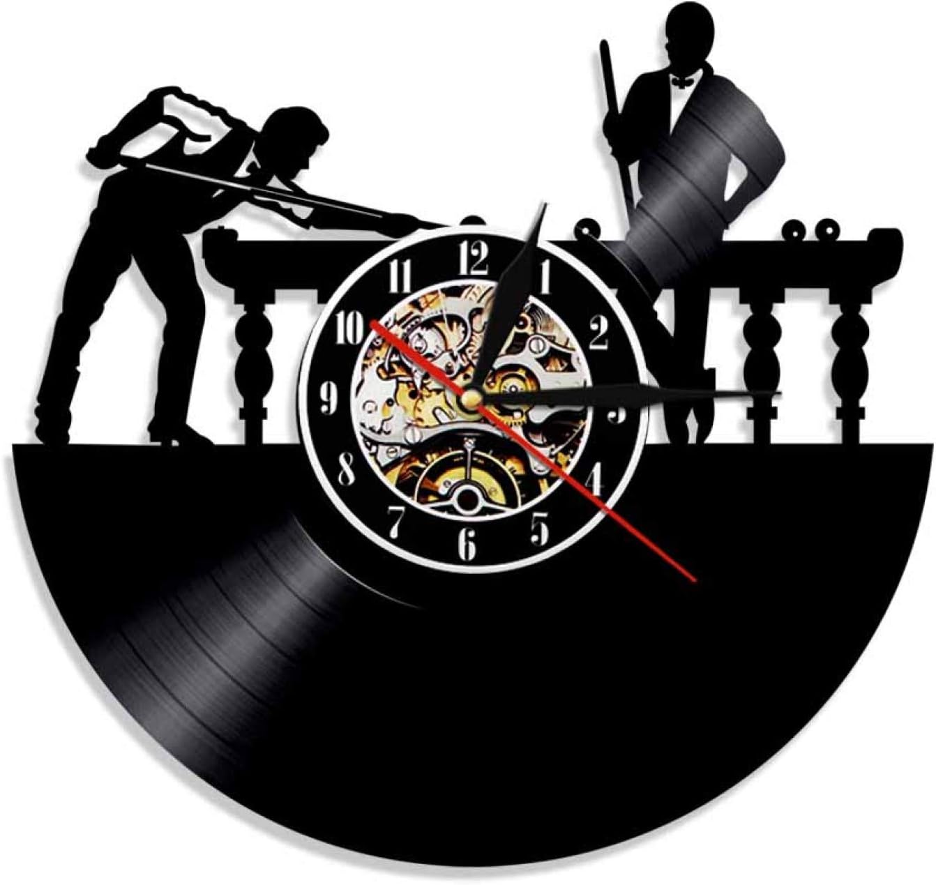 Amazon.com: OTKU 12 Inch Decorative Wall Clock Billiards Sport Vinyl ...