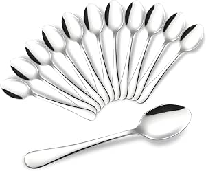 Tiokin 12 Pcs Teaspoons Set, Coffee & Espresso Spoons, 12cm, Stainless ...